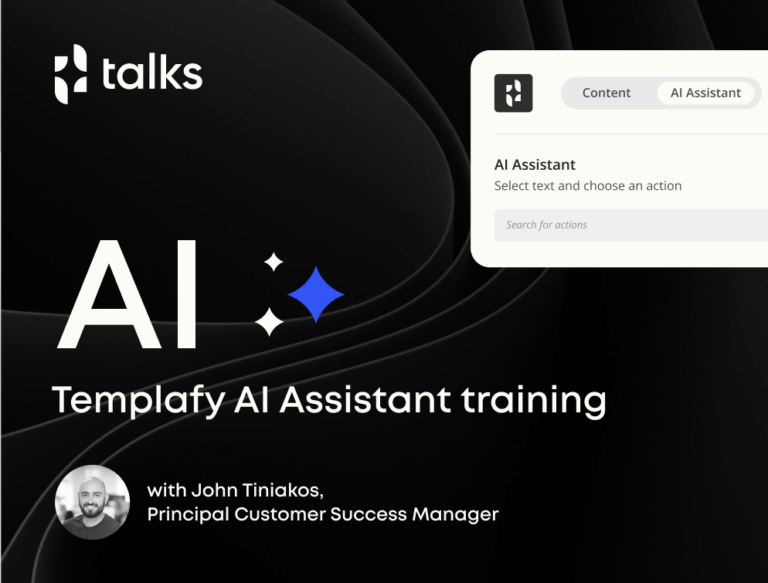 Templafy talks: AI Assistant training - Templafy